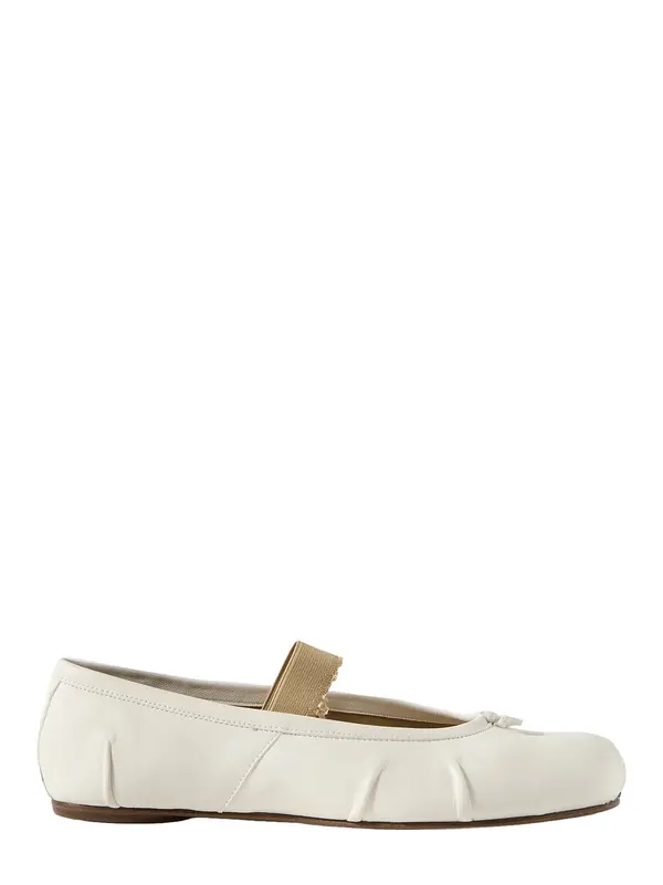 MAISON MARGIELA Tabi Split-toe Leather Ballet Flats - Ivory