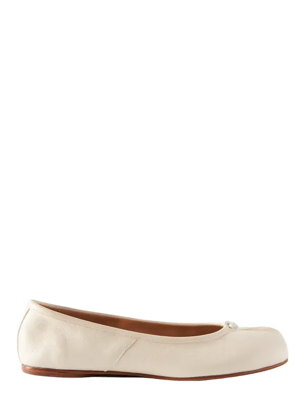 MAISON MARGIELA Tabi Split-toe Leather Ballet Flats - White