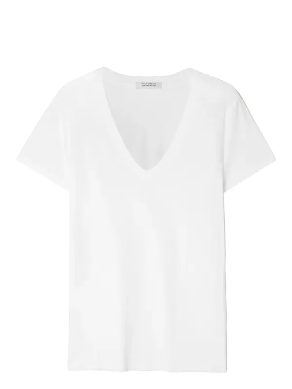 NILI LOTAN Carol Cotton-jersey T-shirt - White