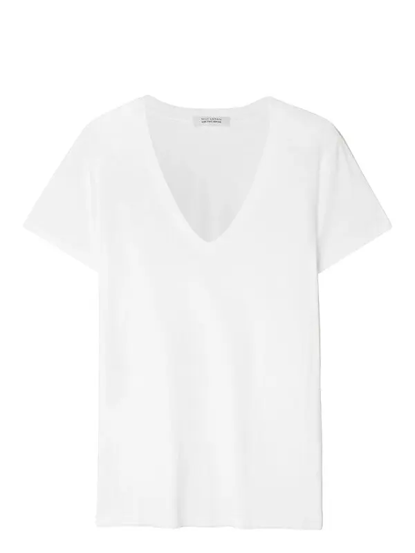 NILI LOTAN Carol Cotton-jersey T-shirt - White