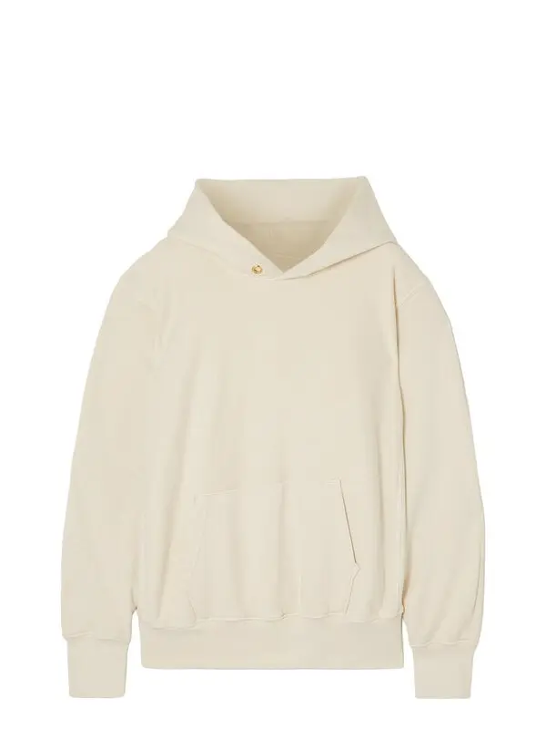 LES TIEN Cotton-jersey Hoodie - Neutrals