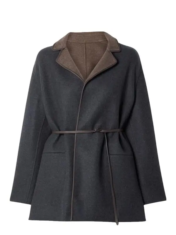Loro Piana Jimi Reversible Belted Cashmere-blend Jacket - Gray