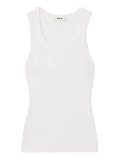 AGOLDE Poppy Ribbed Stretch Organic Cotton And Lyocell-blend Jersey Tank - White