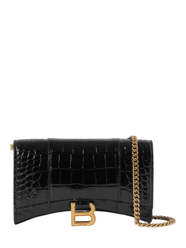 Balenciaga Hourglass Shoulder Bag - Black
