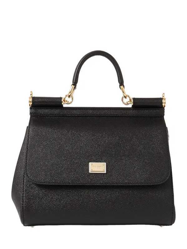 Dolce & Gabbana Sicily Textured-leather Tote - Black