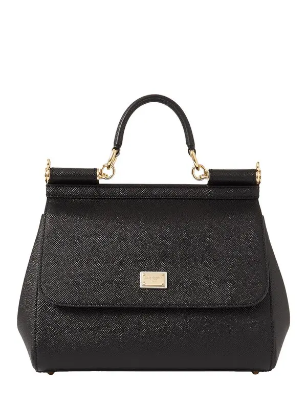 Dolce & Gabbana Sicily Textured-leather Tote - Black