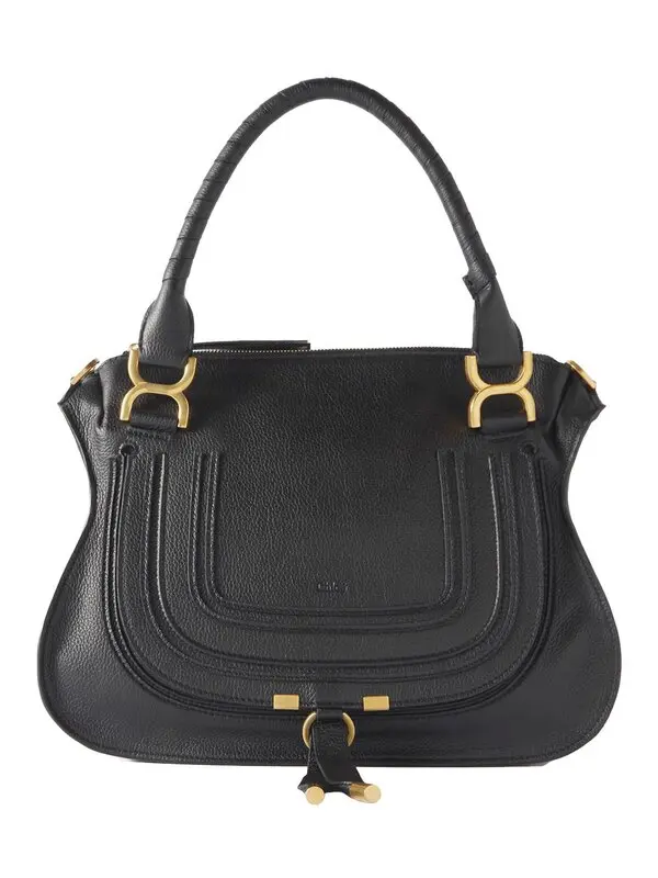 Chloé Net Sustain Marcie Medium Textured-leather Tote - Black