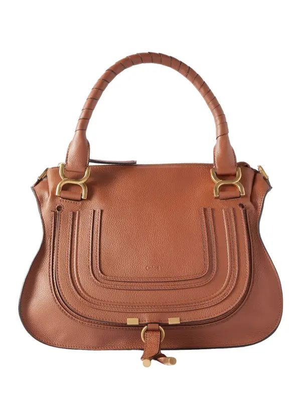 Chloé Net Sustain Marcie Medium Textured-leather Tote - Brown