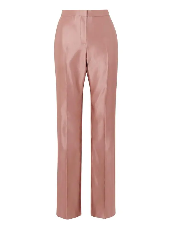 Alexander McQueen Duchesse Silk-satin Straight-leg Pants - Pink