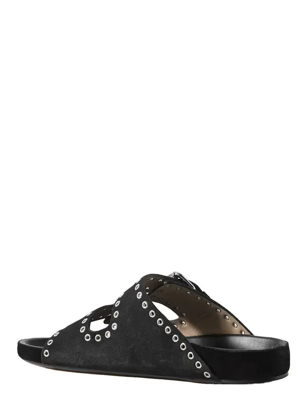 Isabel Marant Lennyo Studded Suede Slides - Black