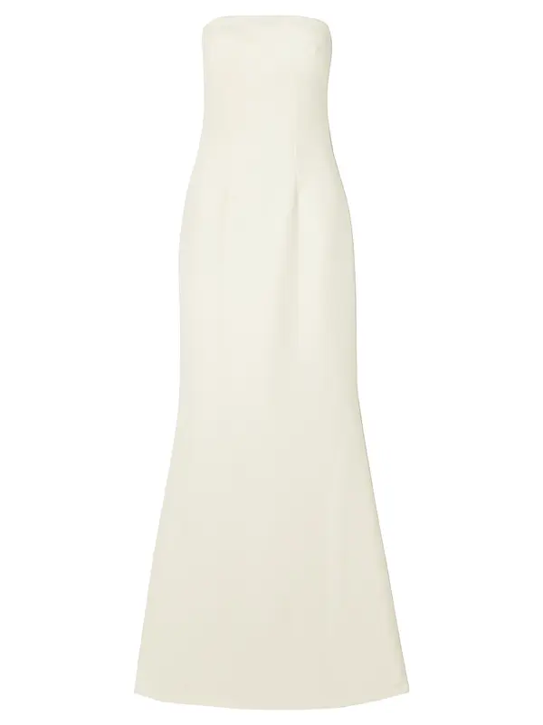 Safiyaa Strapless Crepe Gown - Ivory