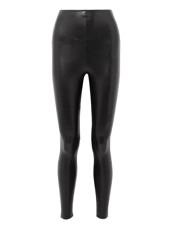Commando Faux Stretch-leather Leggings - Black