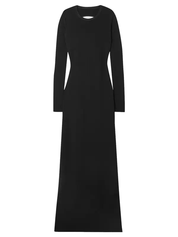 Givenchy Open-back Cutout Knitted Maxi Dress - Black