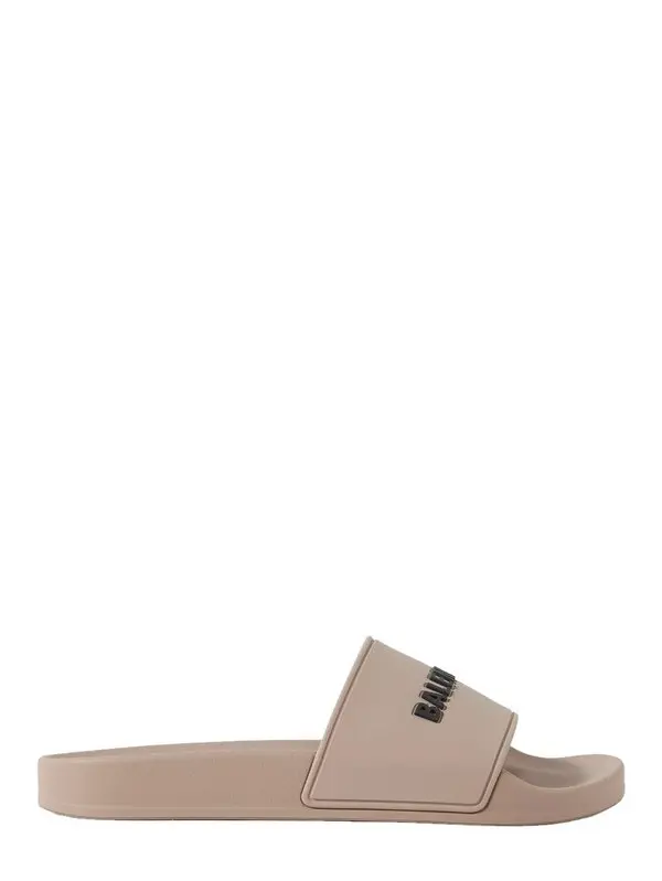 Balenciaga Piscine Logo-embossed Slides - Neutrals