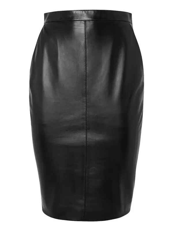 Saint Laurent Leather Knee-length Skirt - Black