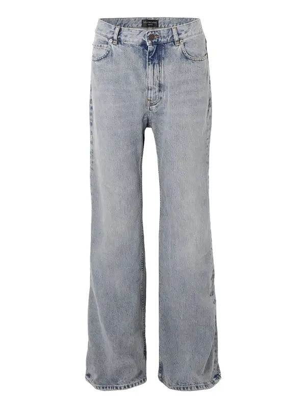 Balenciaga Distressed Low-rise Flared Jeans - Blue
