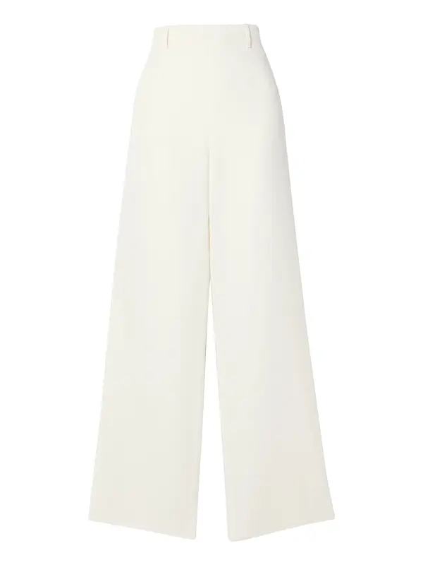 Valentino Garavani Silk-crepe Wide-leg Trousers - White