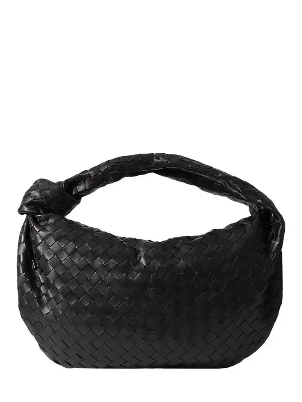 Bottega Veneta Jodie Small Knotted Intrecciato Leather Shoulder Bag - Black