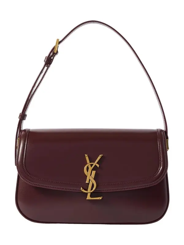Saint Laurent Solferino Leather Shoulder Bag - Burgundy