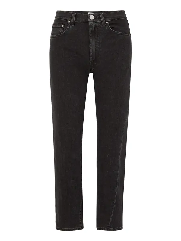 TOTEME Twisted Seam High-rise Straight-leg Jeans - Black