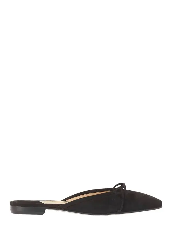 Manolo Blahnik Ballerimu Suede Mules - Black