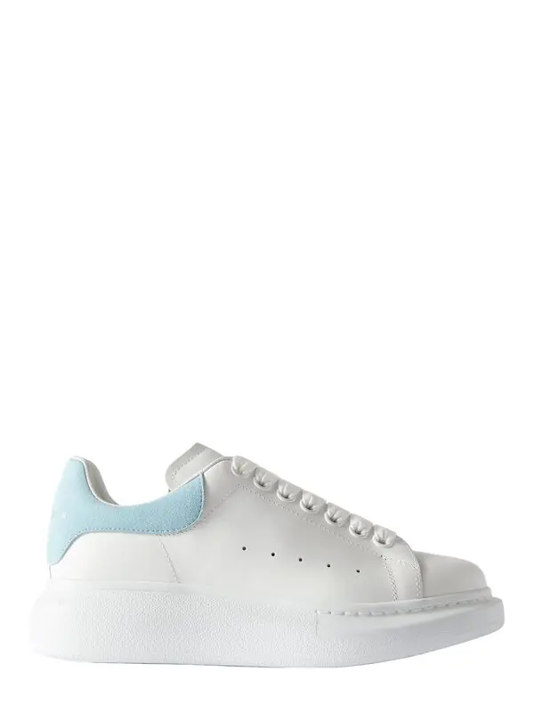 Alexander McQueen Leather Exaggerated-sole Sneakers - White