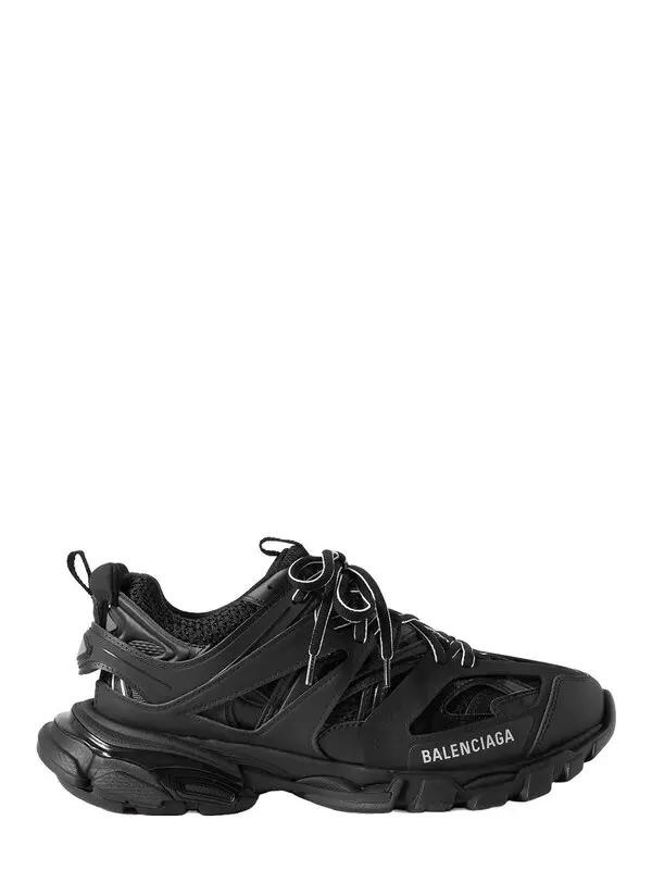 Balenciaga Track Logo-detailed Sneakers - Black