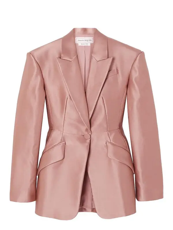 Alexander McQueen Duchesse Silk-satin Blazer - Pink