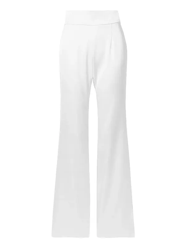 Galvan Satin Flared Trousers - White