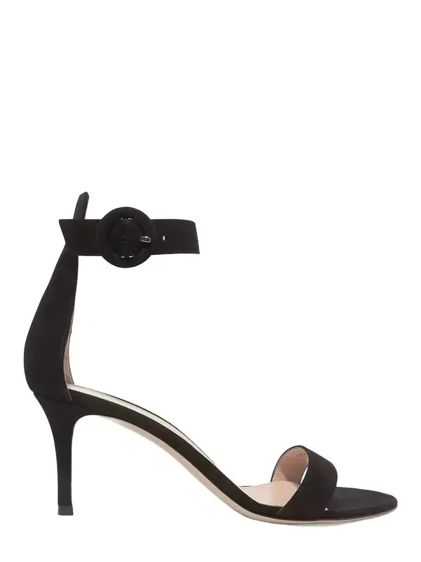 GIANVITO ROSSI Portofino 70 Suede Sandals - Black