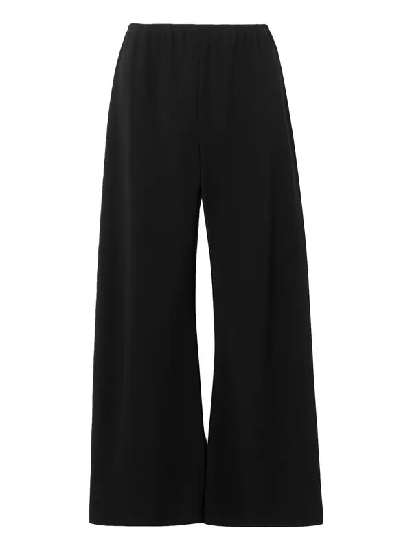 THE ROW Essentials Gala Crepe Wide-leg Pants - Black