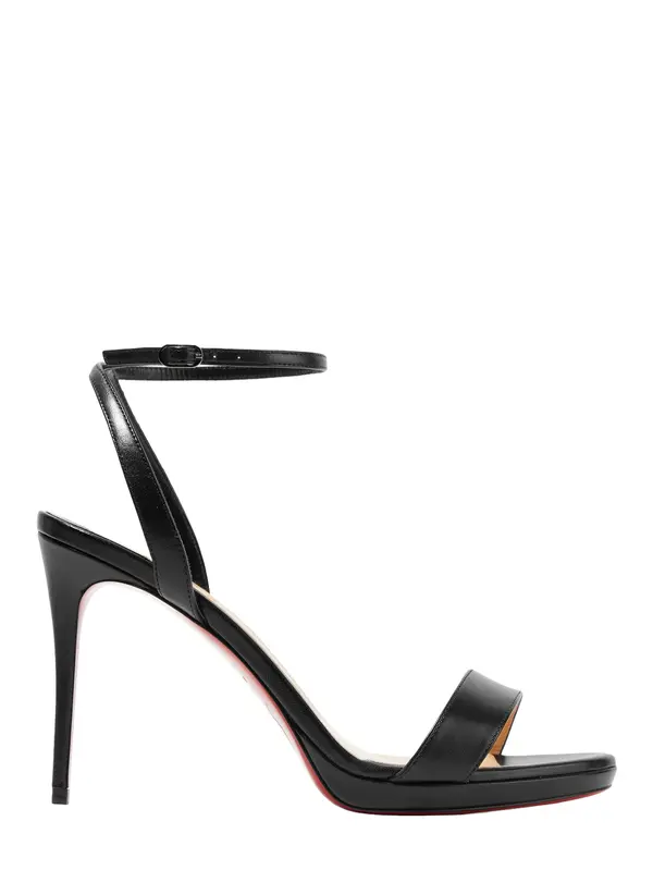 CHRISTIAN LOUBOUTIN Loubi Queen 100 Leather Sandals - Black