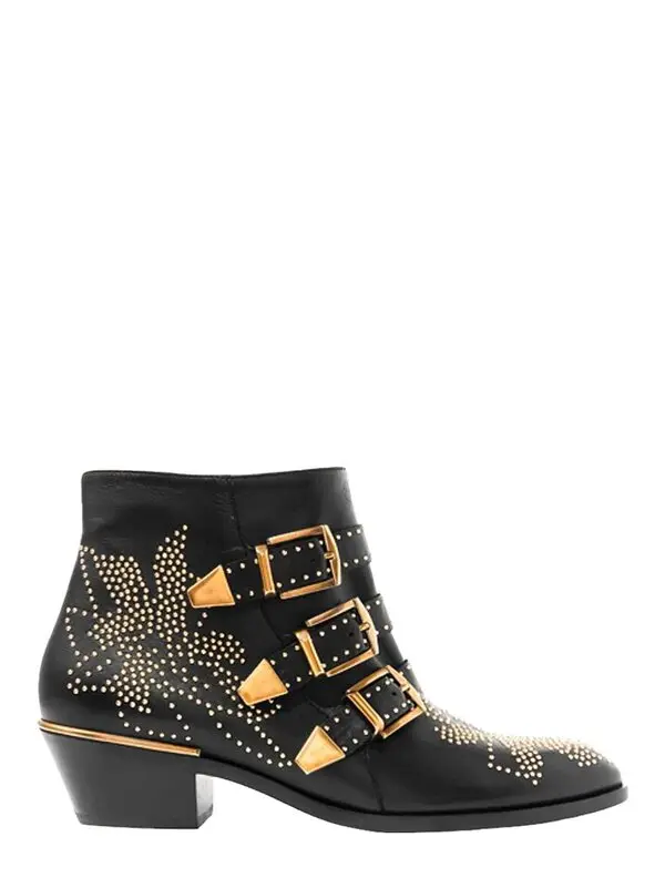 Chloé Susanna Studded Leather Ankle Boots - Black