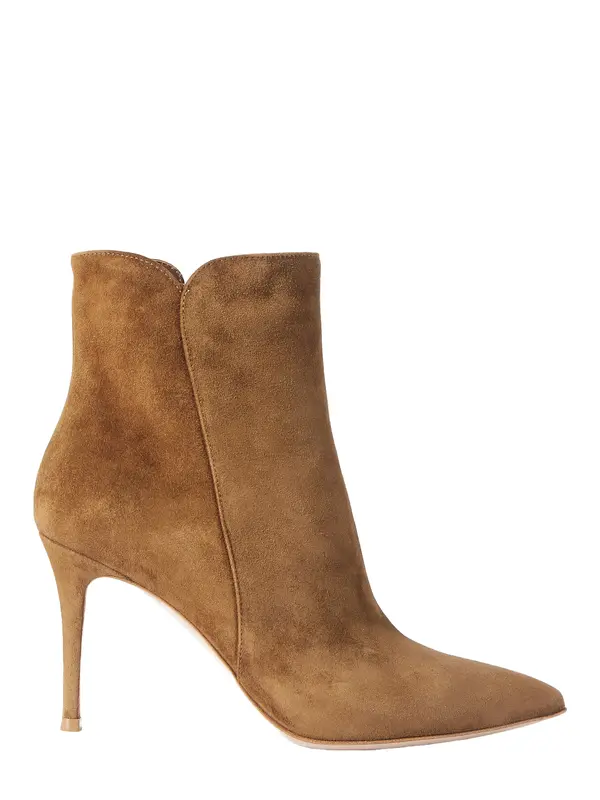 GIANVITO ROSSI Levy 85 Suede Ankle Boots - Brown