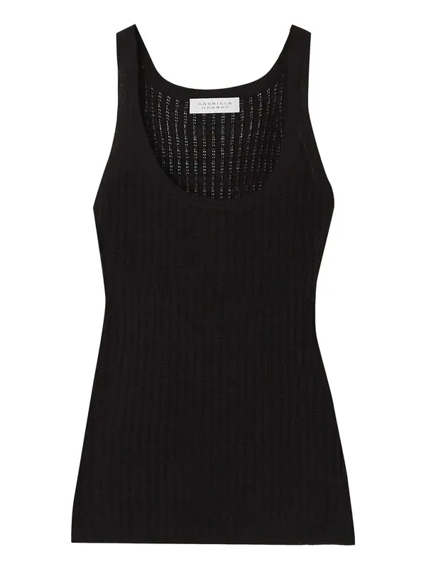 Gabriela Hearst Nevin Pointelle-knit Tank - Black