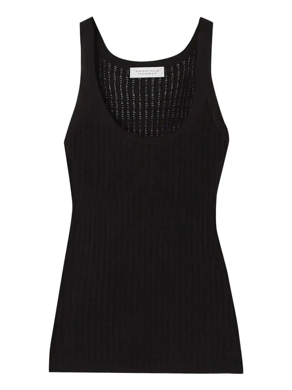 Gabriela Hearst Nevin Pointelle-knit Tank - Black