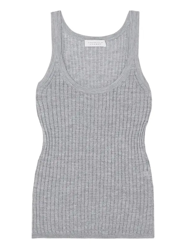 Gabriela Hearst Nevin Pointelle-knit Tank - Gray