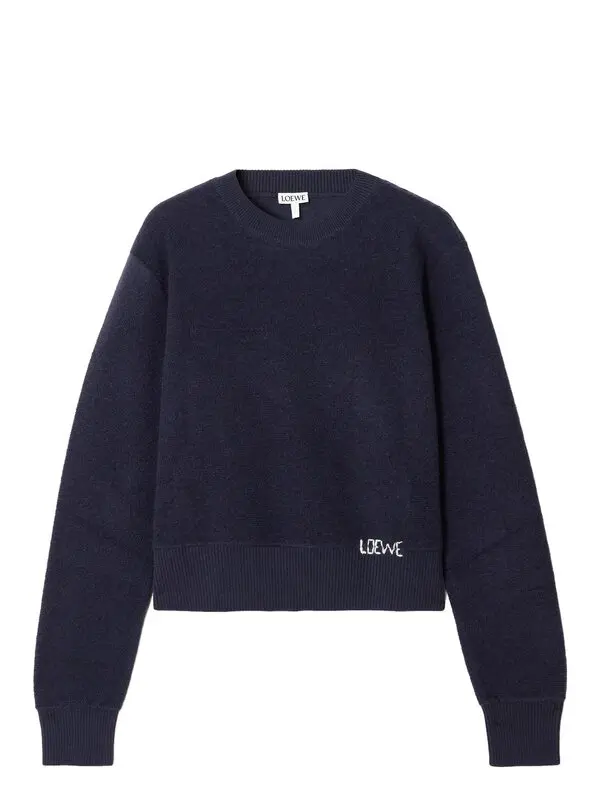 Loewe Embroidered Wool Sweater - Blue