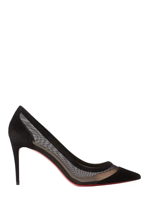 CHRISTIAN LOUBOUTIN Galativi 85 Suede And Mesh Pumps - Black