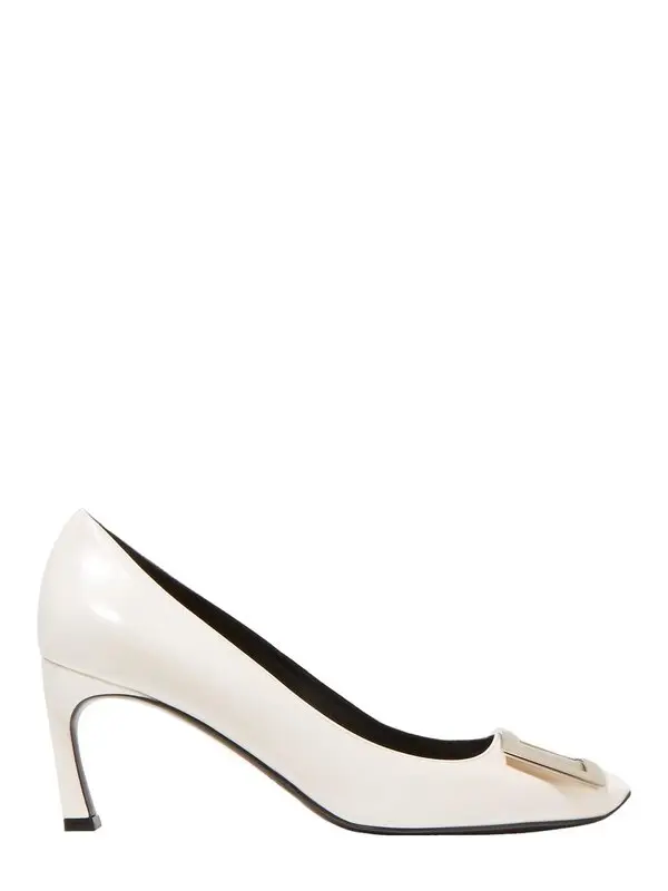 ROGER VIVIER Belle Vivier Trompette Leather Pumps - White