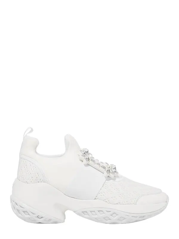 ROGER VIVIER Viv Run Crystal-embellished Slip-on Sneakers - White