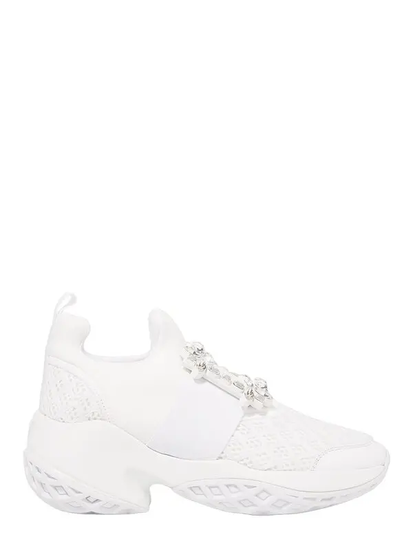 ROGER VIVIER Viv Run Crystal-embellished Slip-on Sneakers - White