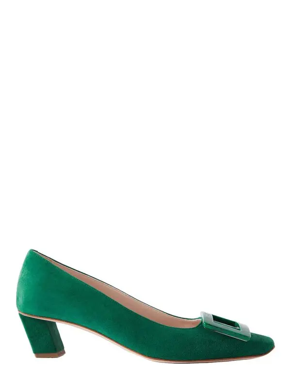 ROGER VIVIER Belle Vivier 45 Suede Pumps - Green