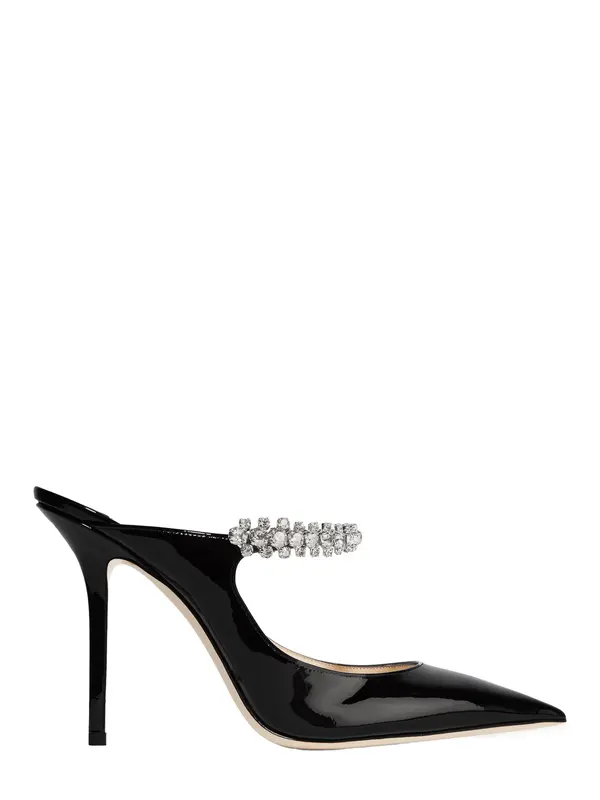 JIMMY CHOO Bing 100 Crystal-embellished Mules - Black