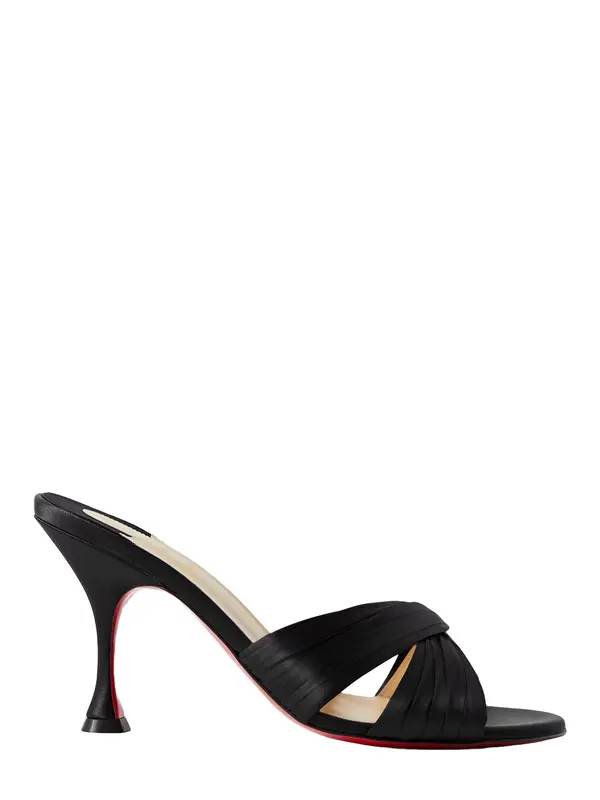 CHRISTIAN LOUBOUTIN Nicol Is Back 85 Satin Mules - Black