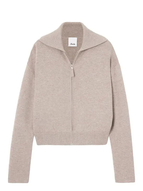 ALLUDE Wool And Cashmere-blend Cardigan - Neutrals