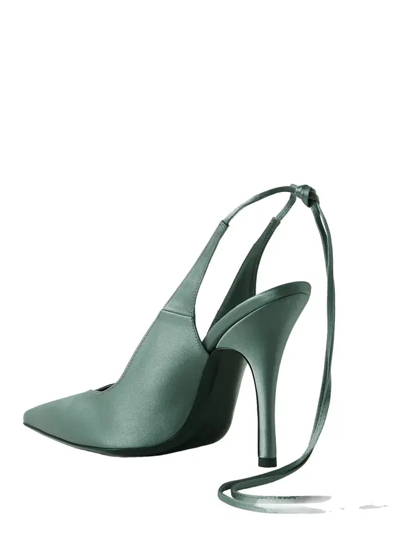 Attico Venus Satin Pumps - Gray