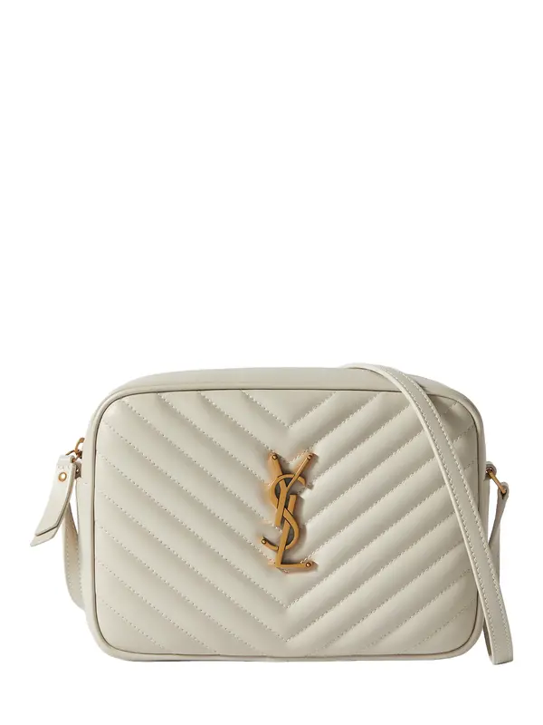Saint Laurent Lou Medium Leather Shoulder Bag - Cream