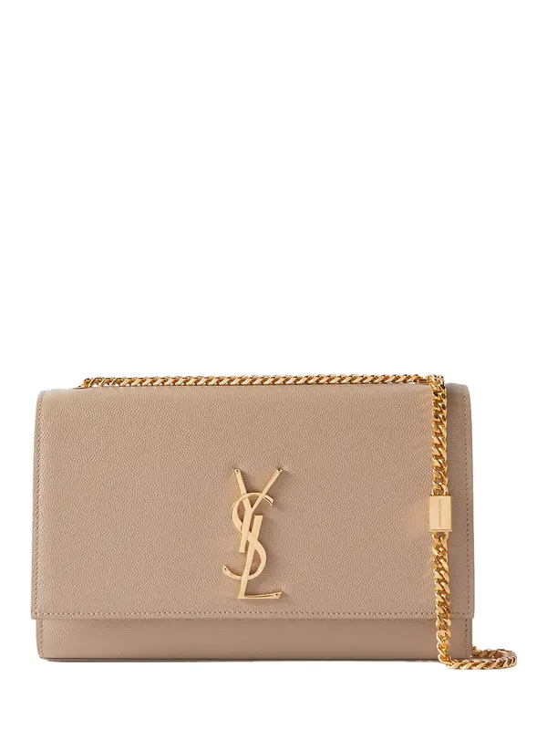 Saint Laurent Kate Embossed-leather Shoulder Bag - Neutrals