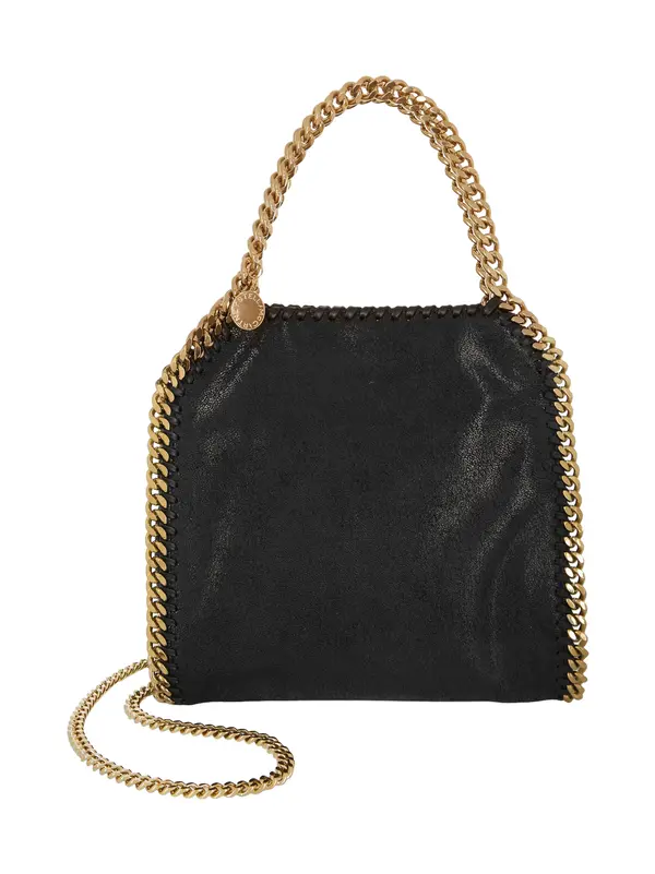 Stella McCartney The Falabella Mini Faux Brushed-leather Shoulder Bag - Black